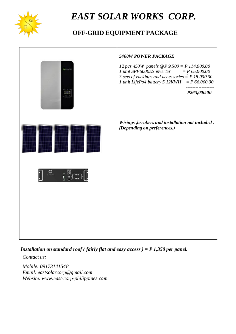 Off-grid/ Off-grid hybrid with grid back up - East Solar Works